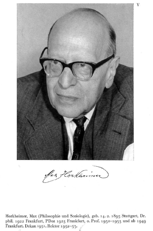 Max Horkheimer - Studentenbewegung Universität Frankfurt *1967 bis 1969